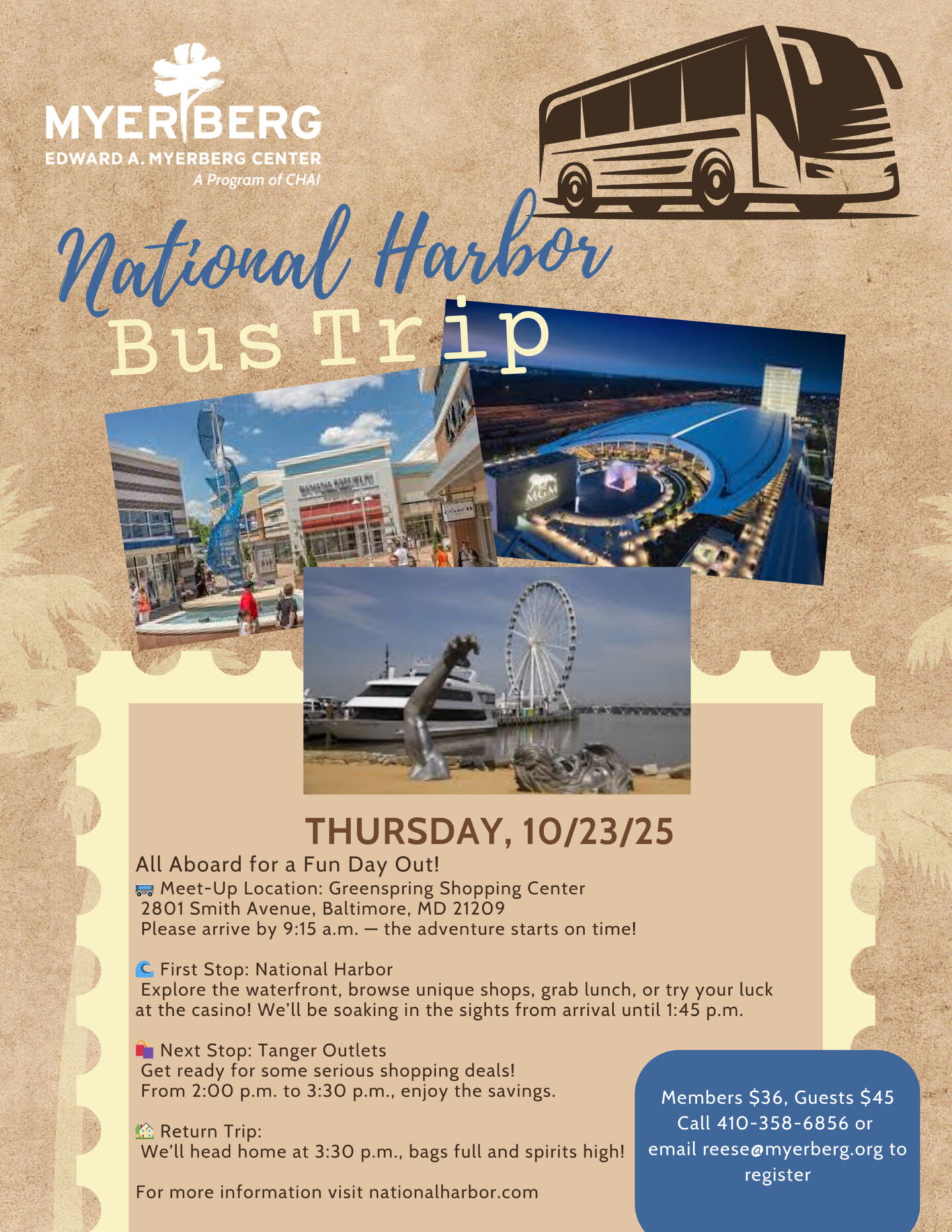 National Harbor Bus Trip - The Edward A. Myerberg Center